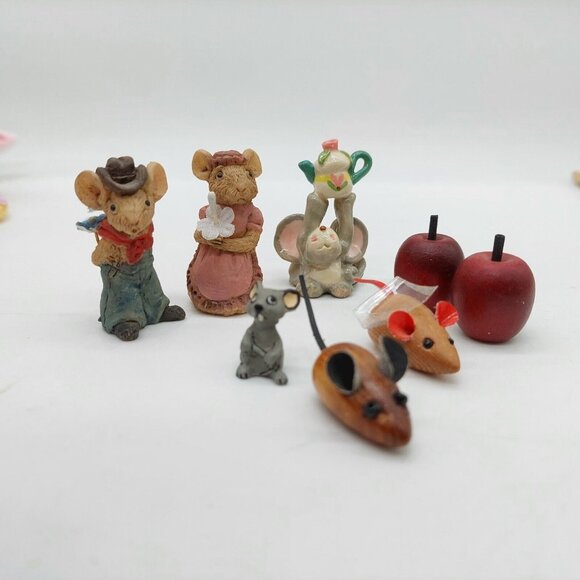 Wooden | Accents | Mini Mice Figurines Wooden Metal Pottery Resin Lot ...